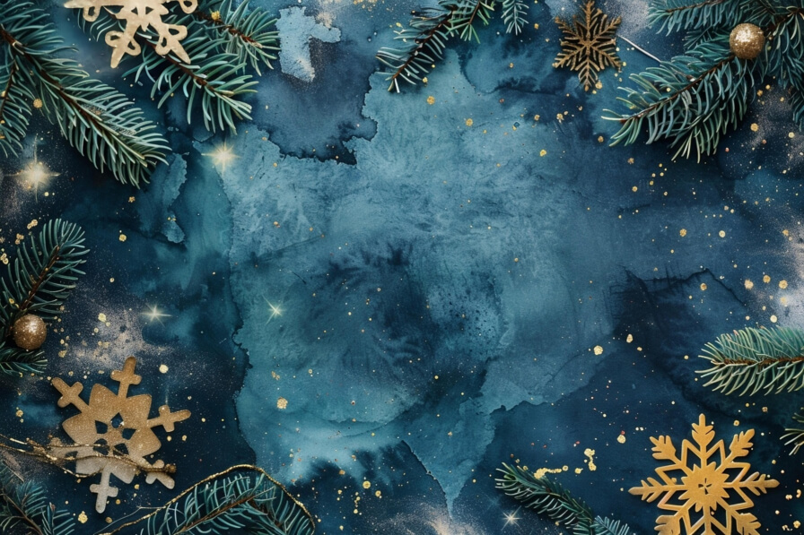 Download Festive Holiday Background with Pine and Snowflakes ...