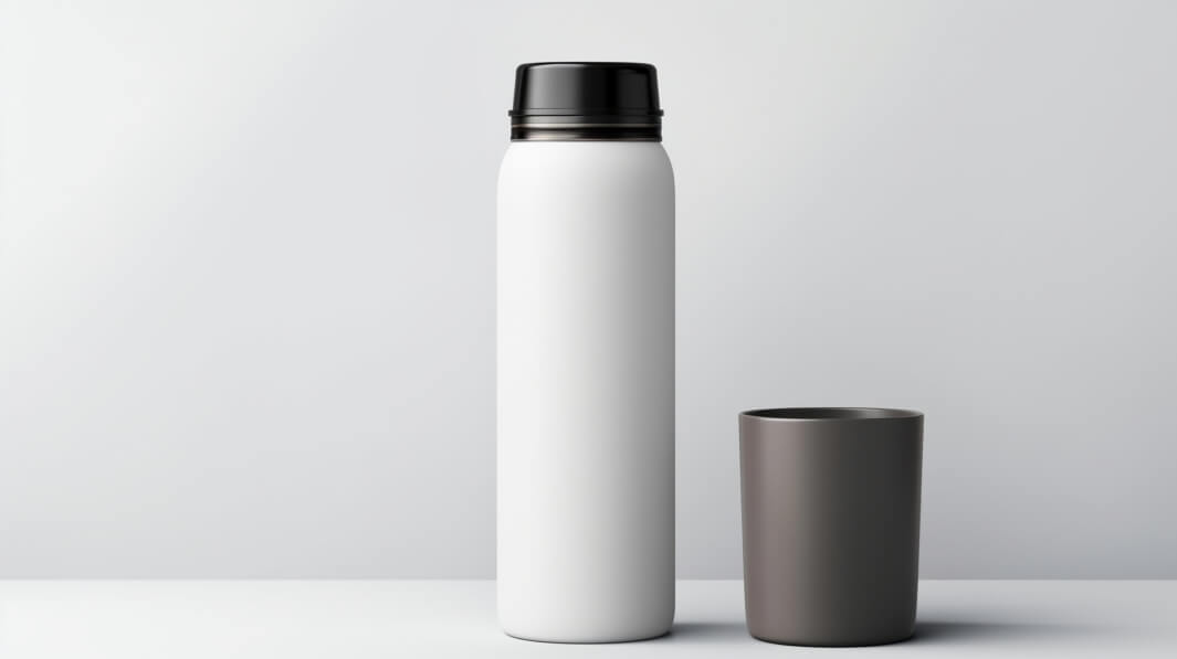 Download Modern Thermos Bottle and Gray Cup Mockups Online - Creative ...