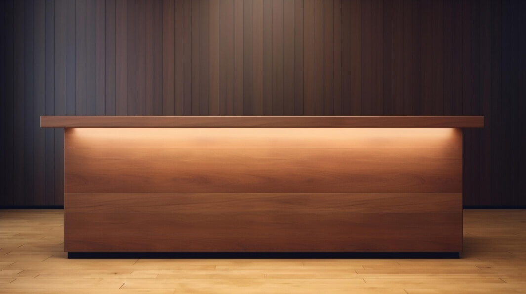 Download Modern Wooden Reception Desk Mockups Online - Creative Fabrica