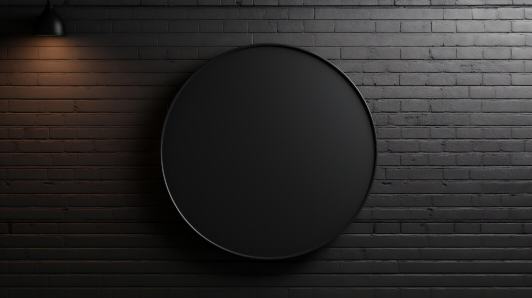 Download Minimalistic Black Circular Frame on Dark Brick Wall Mockups ...