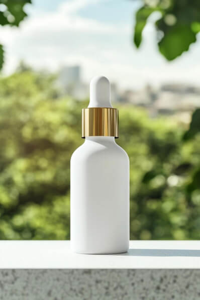 Download Elegant White Dropper Bottle Against Greenery Mockups Online ...