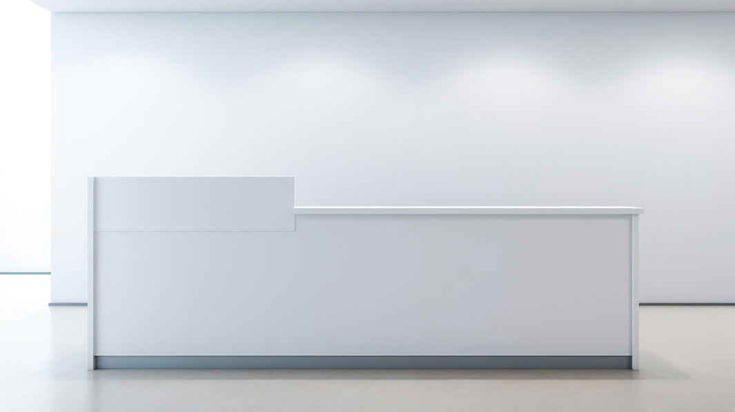 Download Minimalist Reception Desk in a Modern Interior Mockups Online ...