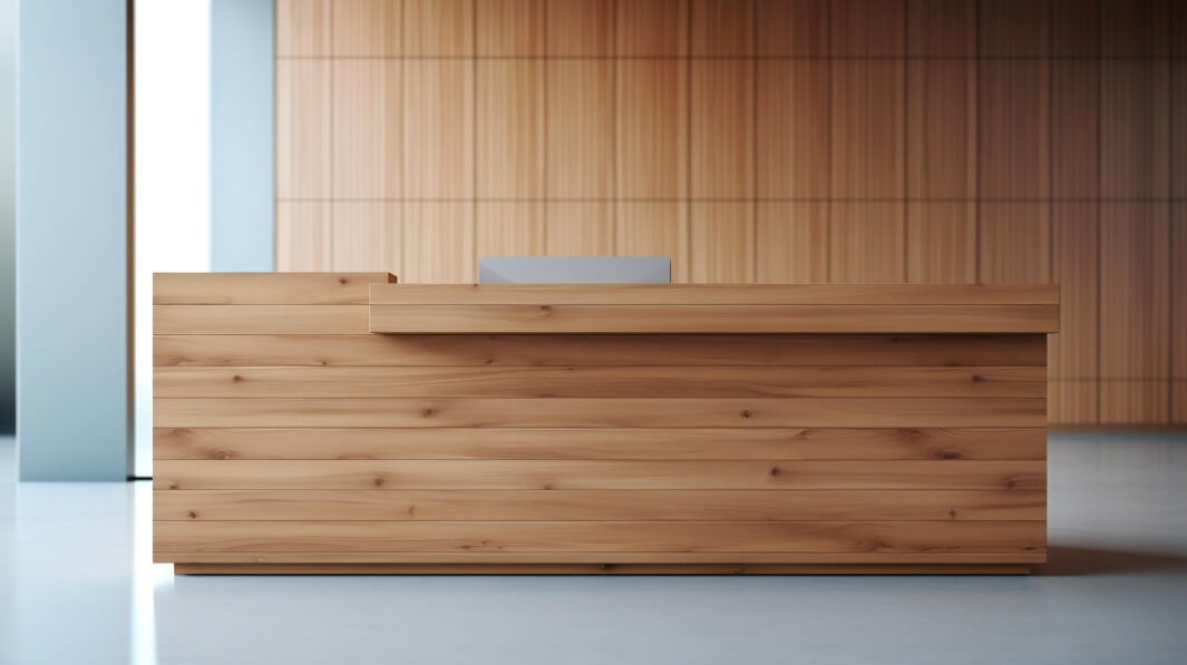 Download Modern Wooden Reception Desk Mockups Online - Creative Fabrica