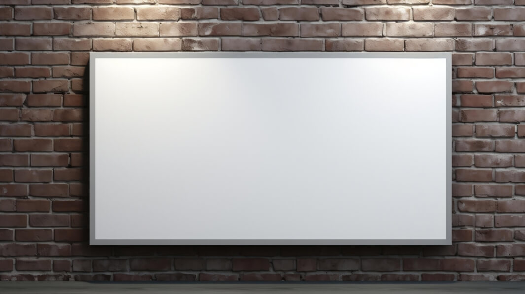 Descarga Lienzo en blanco en pared de ladrillo Mockups En Línea ...