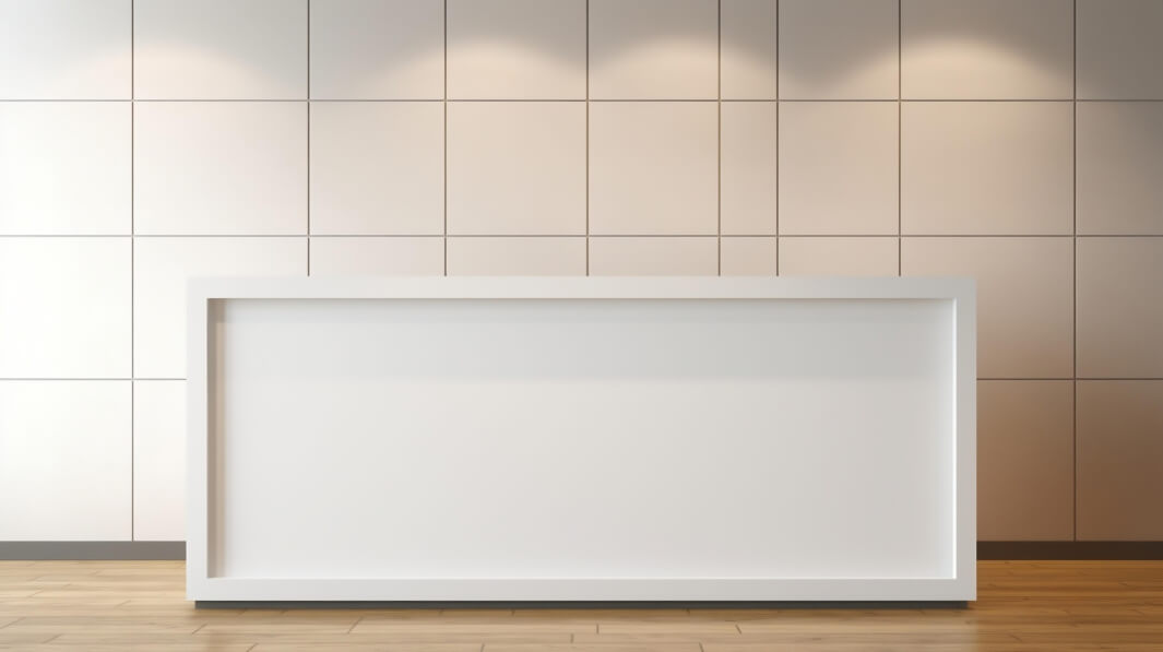 Download Modern Reception Desk in Minimalist Interior Mockups Online ...