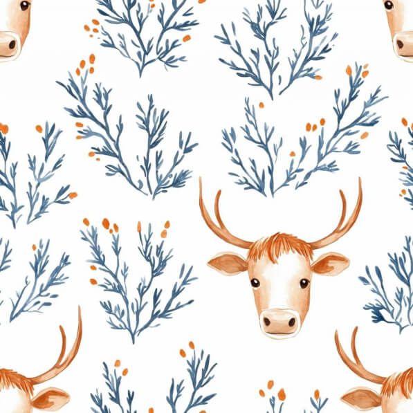 Descarga Patrón de vaca juguetona y follaje Patrones En Línea ...