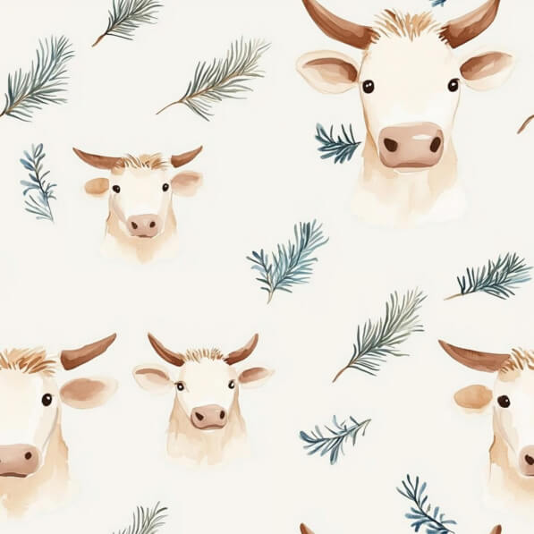 Download Whimsical Cow and Greenery Pattern Patterns Online - Creative ...