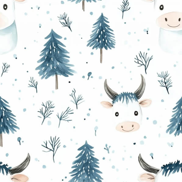 Descarga Patrón de vaca y árbol caprichoso Patrones En Línea - Creative ...