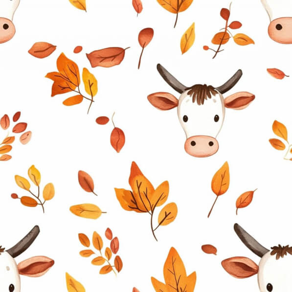 Descarga Patrón de vaca de otoño Patrones En Línea - Creative Fabrica