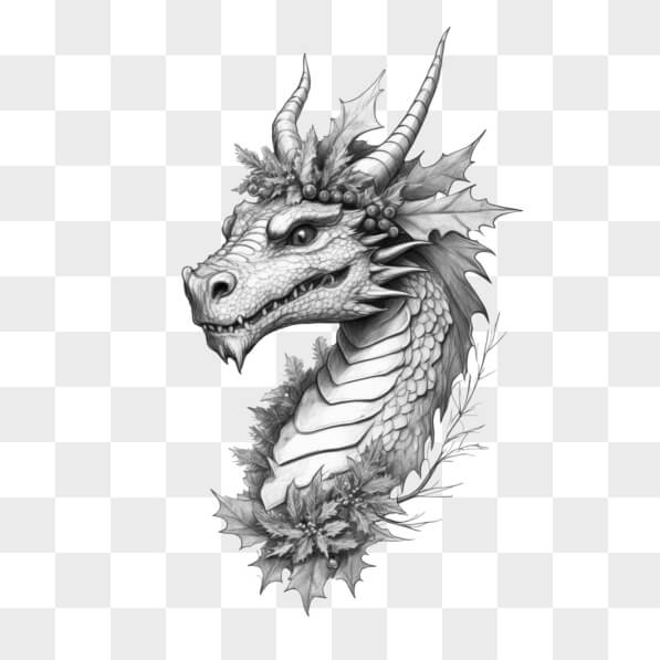 Download Intricate Dragon Illustration Sketches Online - Creative Fabrica