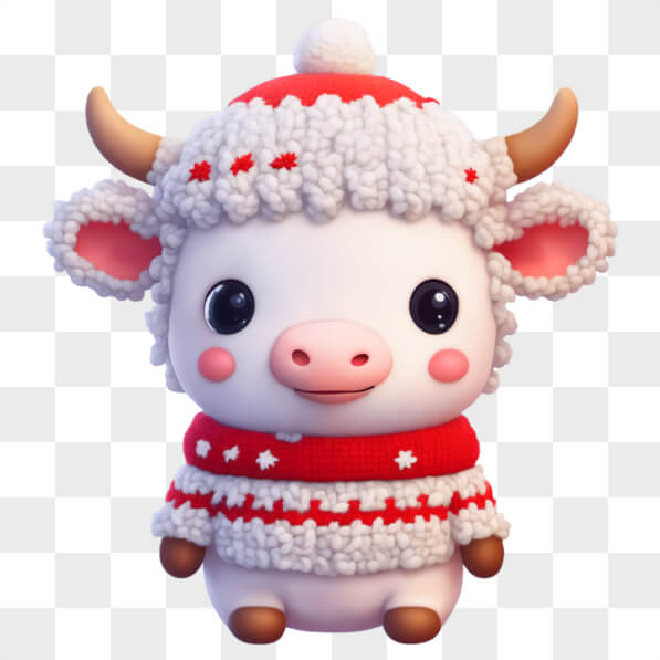 Descarga Vaca de dibujos animados Kawaii con ropa de invierno Kawaii En ...