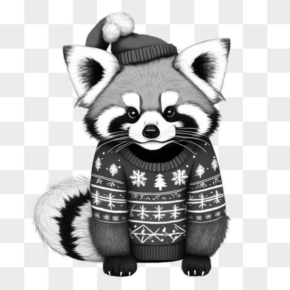 Descarga Lindo mapache de dibujos animados con suéter navideño y gorro ...