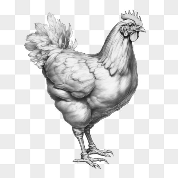 Download Detailed Sketch of a Chicken Sketches Online - Creative Fabrica