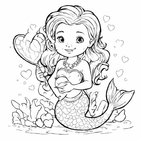 Download Whimsical Mermaid Character Coloring pages Online - Creative ...