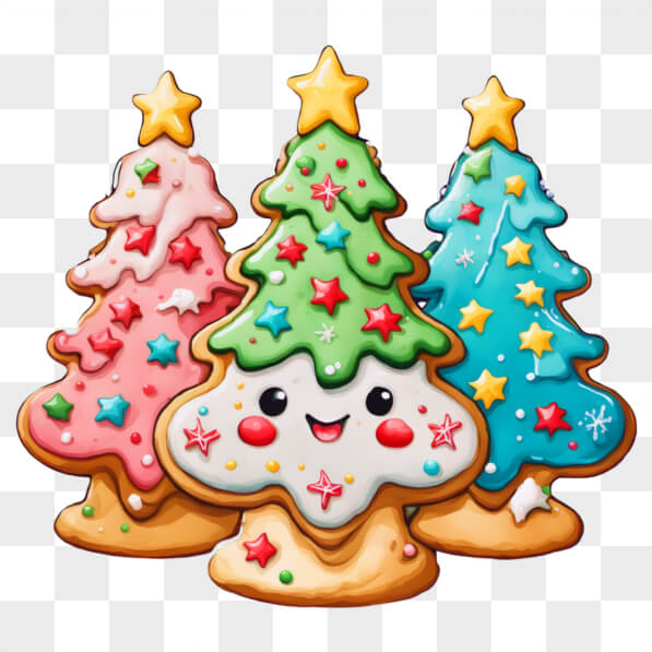 Download Kawaii Christmas Cookie Trees Kawaii Online - Creative Fabrica