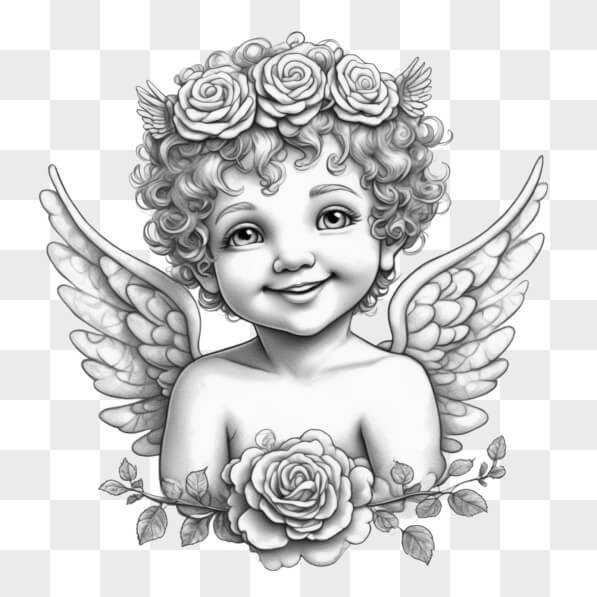 Descarga Ilustración de Ángel Querubín Bocetos En Línea - Creative Fabrica