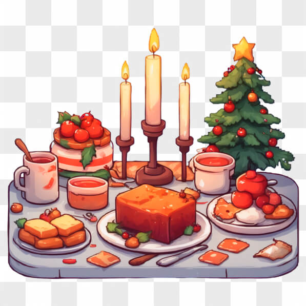 Download Kawaii Holiday Feast with Desserts and Decorations Kawaii ...