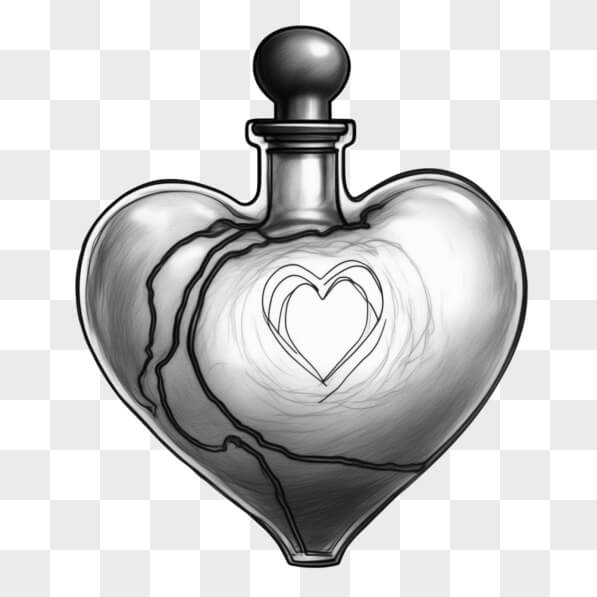 Descarga Ilustración de botella en forma de corazón Bocetos En Línea ...