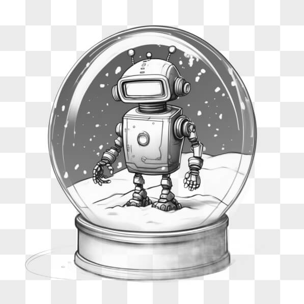 Télécharger Robot vintage dans une boule à neige Esquisses En Ligne ...