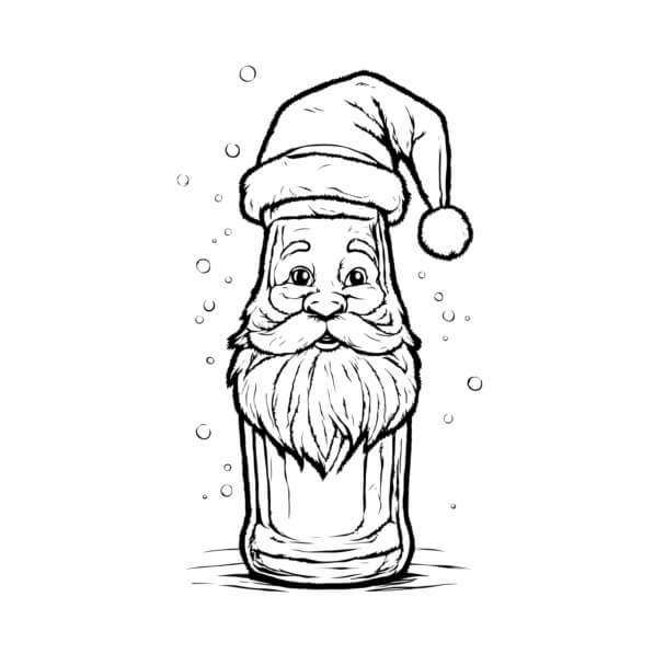 Download Santa Claus Beer Glass Illustration Coloring pages Online ...