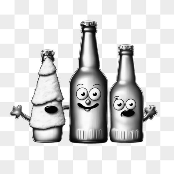 Descarga Botellas Animadas Festivas Bocetos En Línea - Creative Fabrica