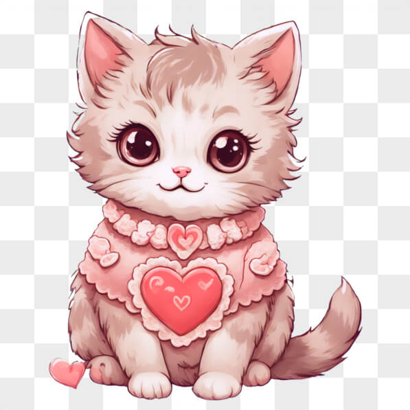 Descarga Gato Kawaii en suéter rosa con corazones Kawaii En Línea ...