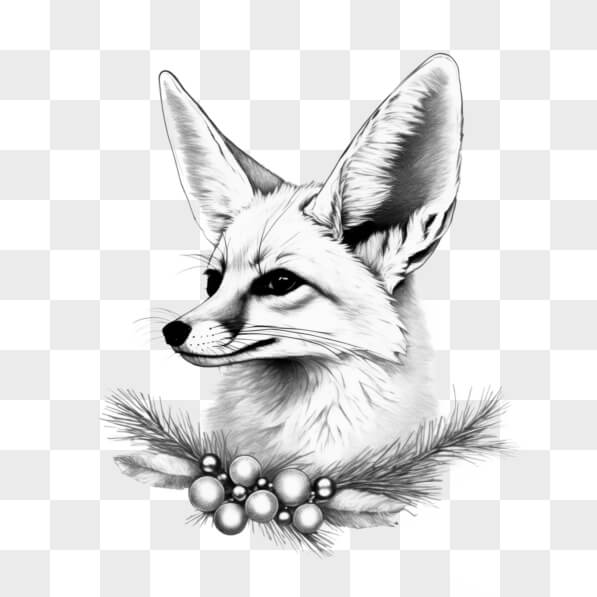 Download Illustration of a Fennec Fox with Decorative Elements Sketches ...