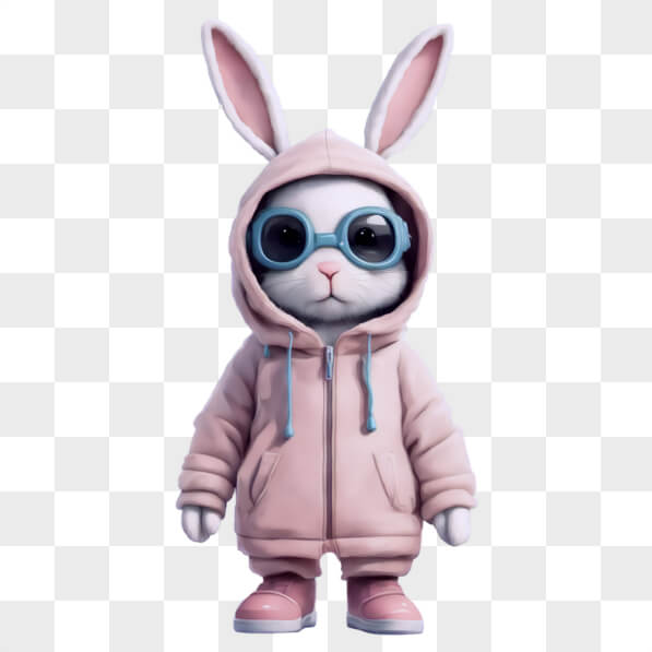 Download Stylish Cartoon Rabbit in Pink Hoodie Cartoons Online ...