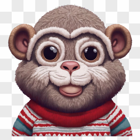 Descarga Personaje de mono de dibujos animados en un suéter a rayas ...