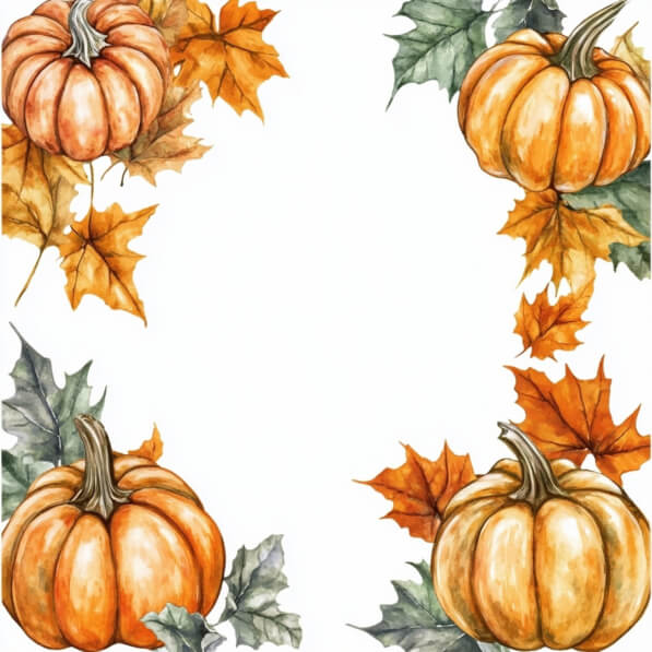 Download Autumn Pumpkins and Leaves Border Backgrounds Online ...