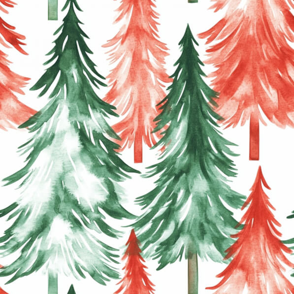 Download Festive Watercolor Pine Trees Patterns Online - Creative Fabrica