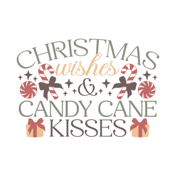 Download Christmas Wishes and Candy Cane Kisses Design Quotes Online ...