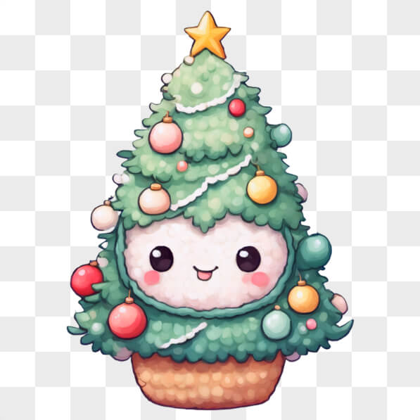Download Kawaii Christmas Tree Character Kawaii Online - Creative Fabrica