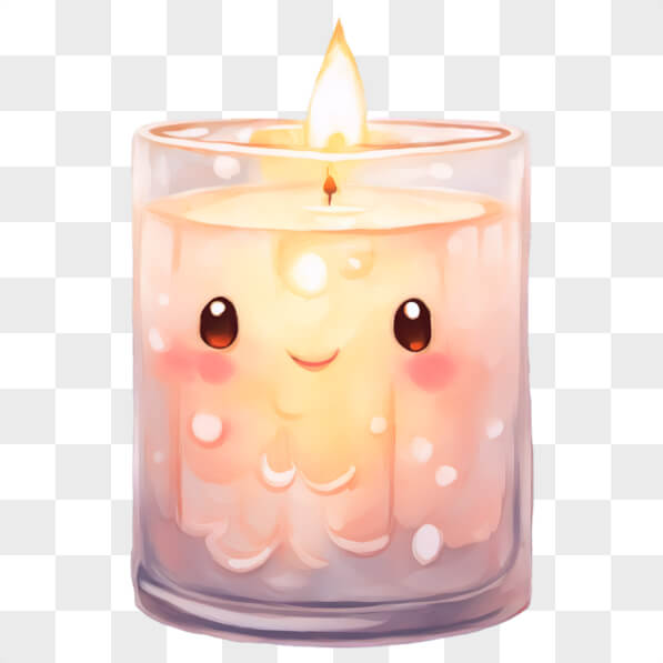 Download Kawaii Candle with Smiling Face Kawaii Online - Creative Fabrica