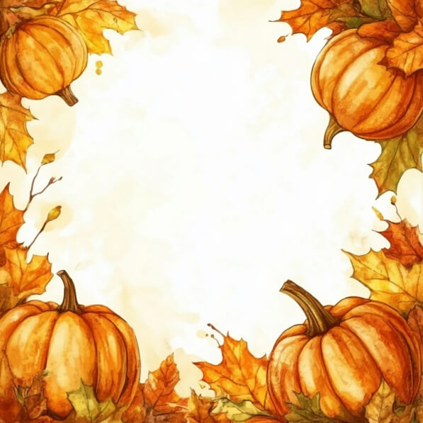 Download Autumn Border with Pumpkins and Leaves Backgrounds Online ...