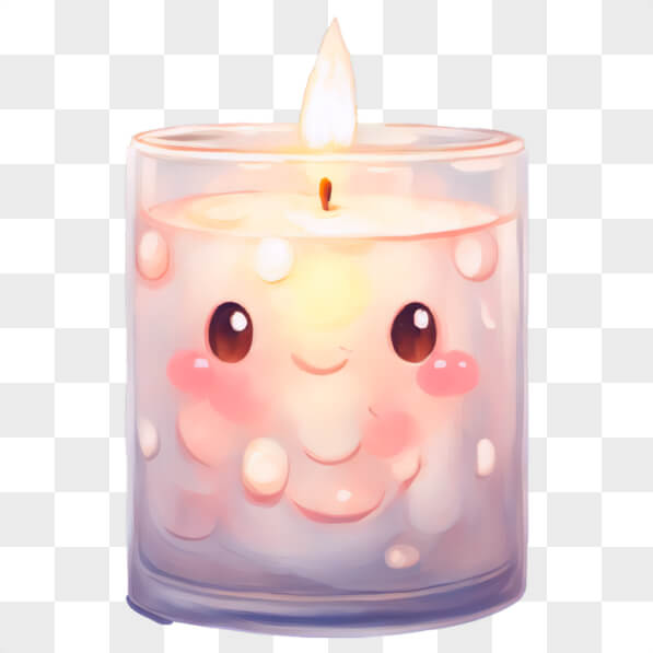 Download Kawaii Candle with Smiling Face Kawaii Online - Creative Fabrica