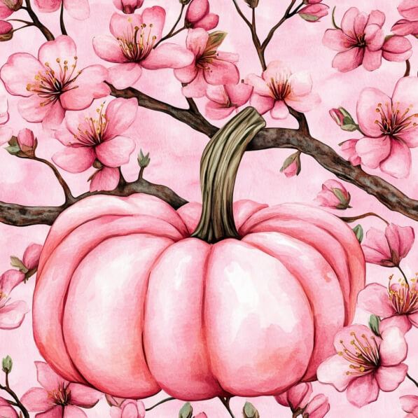 Descarga Calabaza Rosa con Flores sobre Fondo Rosa Patrones En Línea ...