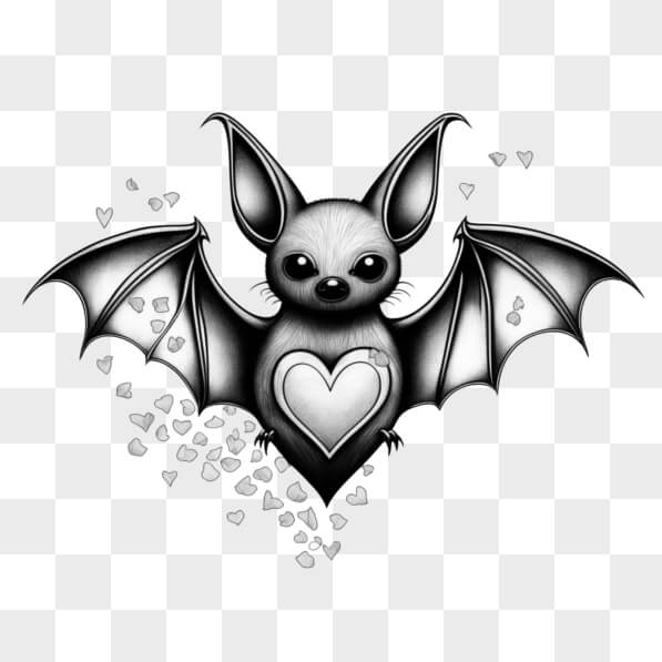 Download Cute Cartoon Bat with Heart Sketches Online - Creative Fabrica