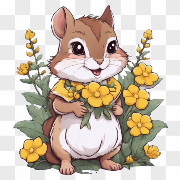 Download Joyful Chipmunk Surrounded by Flowers Cartoons Online ...