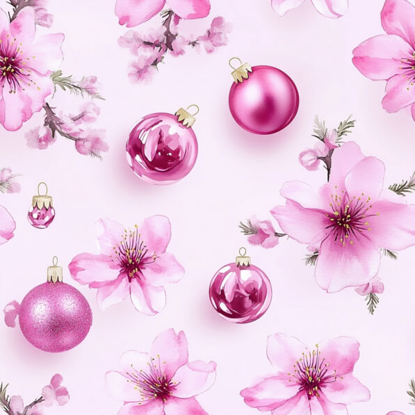 Download Festive Pink Ornaments and Flowers Patterns Online - Creative ...