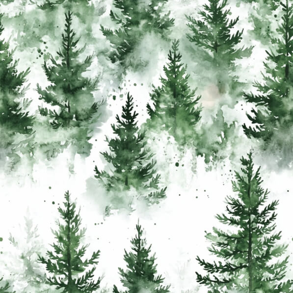Download Watercolor Evergreen Trees Patterns Online - Creative Fabrica