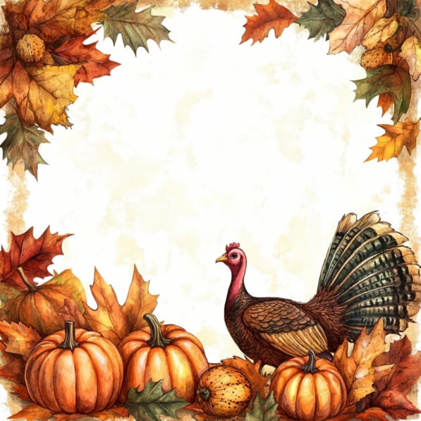 Download Autumn Thanksgiving Scene with Turkey and Pumpkins Backgrounds ...