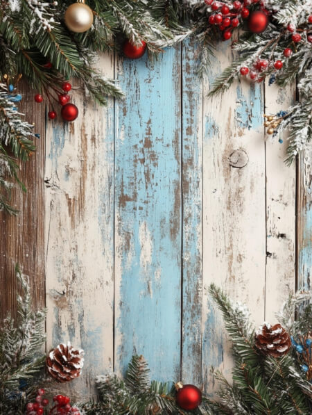 Download Christmas Decorations on Rustic Wooden Background Backgrounds ...