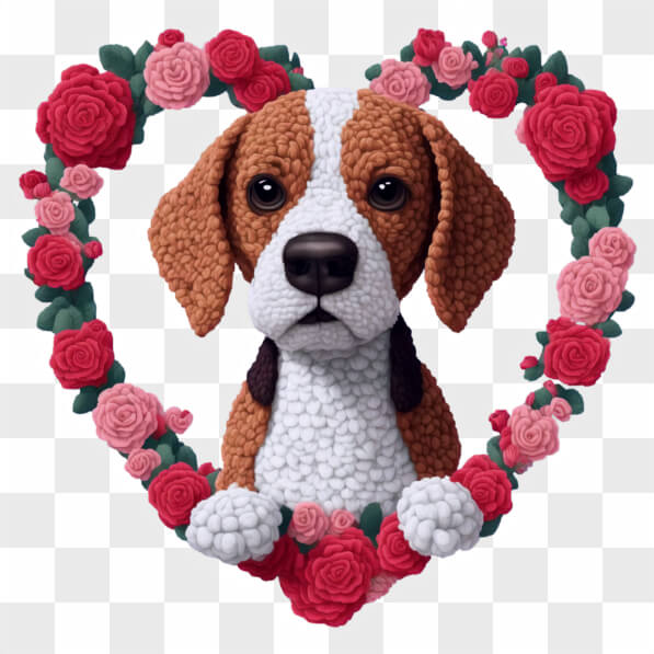 Descarga Perro Beagle con marco de corazón floral Cartoons En Línea ...