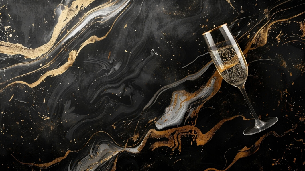 Download Champagne Glass on Black and Gold Background Backgrounds ...