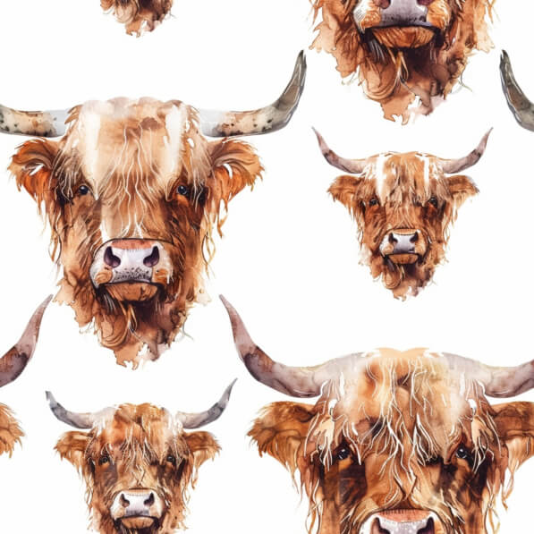 Download Pattern of Highland Cows Patterns Online - Creative Fabrica