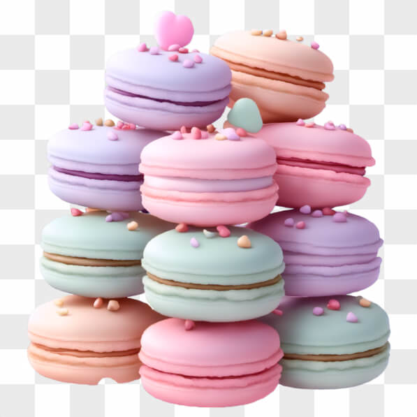 Download Kawaii Macarons Stack with Colorful Decorations Kawaii Online ...