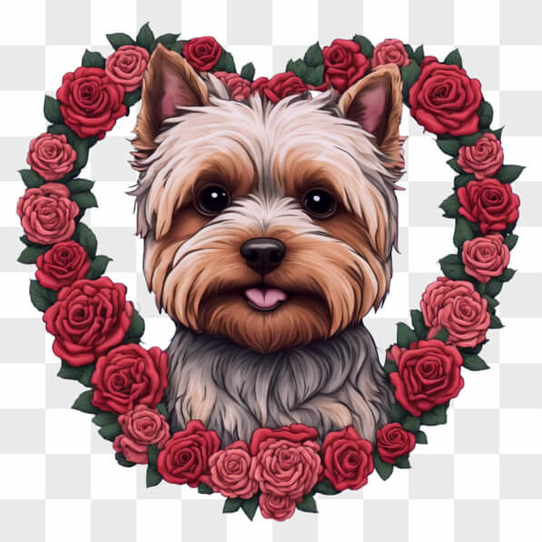 Download Yorkshire Terrier Surrounded by Roses Cartoons Online ...
