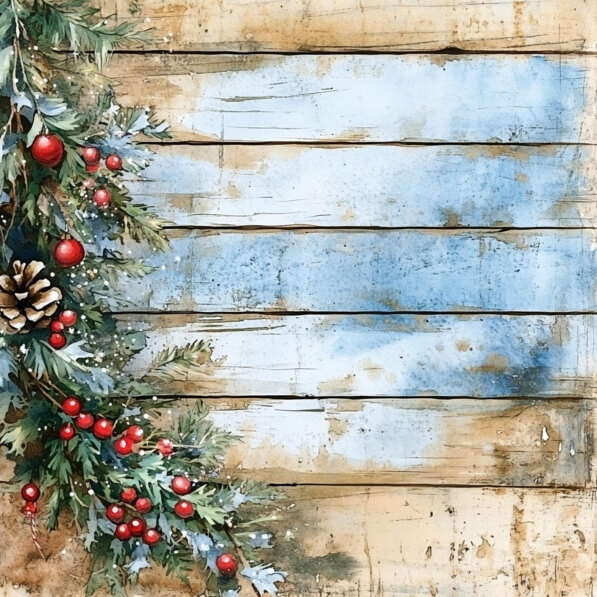 Download Festive Holiday Decoration with Pine and Berries Backgrounds ...