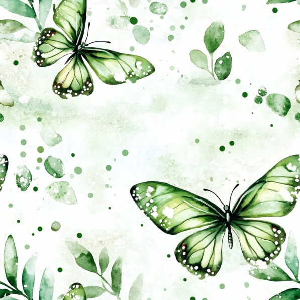 Download Serene Green Butterflies and Foliage Patterns Online ...